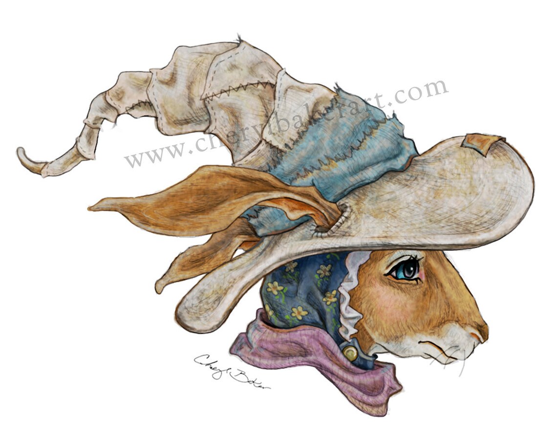 Rabbit Painting Witchy Rabbit Witch Art Print Rabbit - Etsy UK