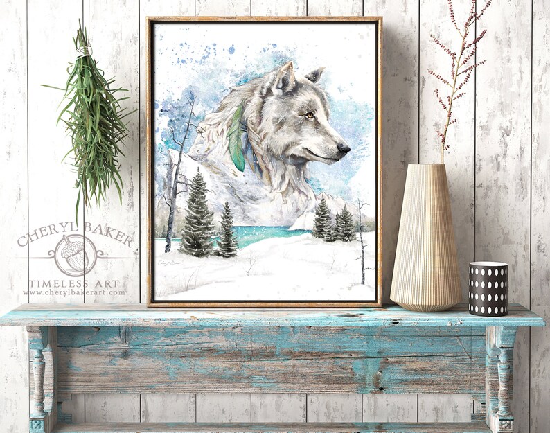 Wolf Print Arctic Wolf Art Arctic Animals Forest Animals | Etsy