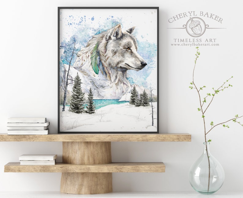 Wolf Print Arctic Wolf Art Arctic Animals Forest Animals | Etsy