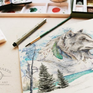 Wolf Print, Arctic Wolf Art, Arctic Animals, Forest Animals, Looking ...