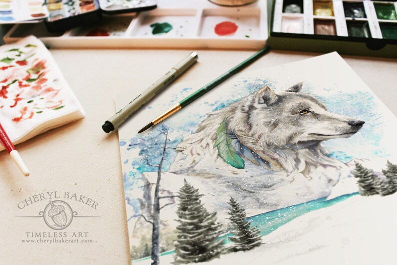 Wolf Print Arctic Wolf Art Arctic Animals Forest Animals | Etsy