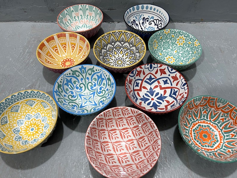 Color Handmade Ceramic Bowl,cute Pottery Bowl, Embossed Bowl, Reliefing ...