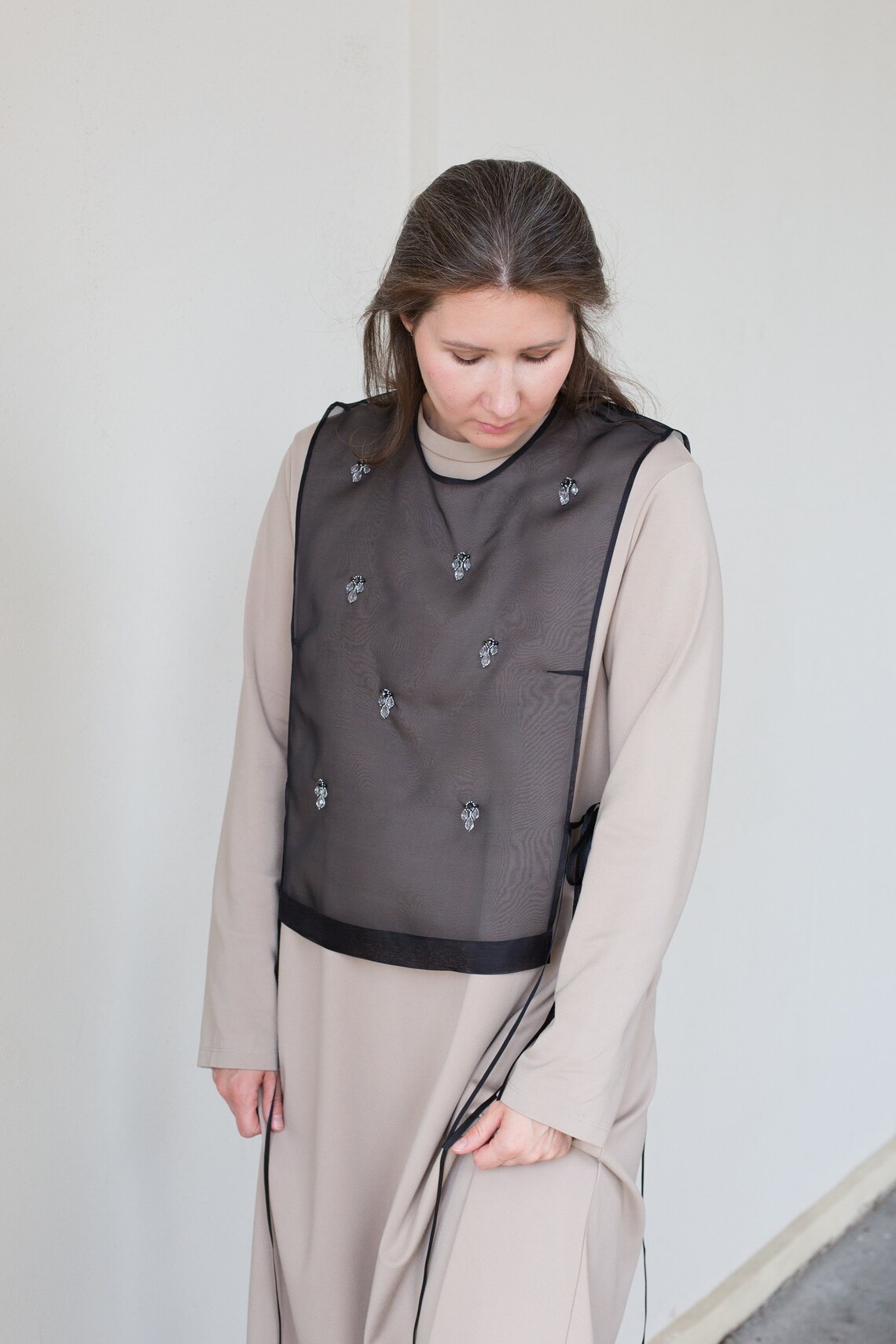 Sheer Tulle Topper With Open Sides - Modern Bridal Top - Handmade ...