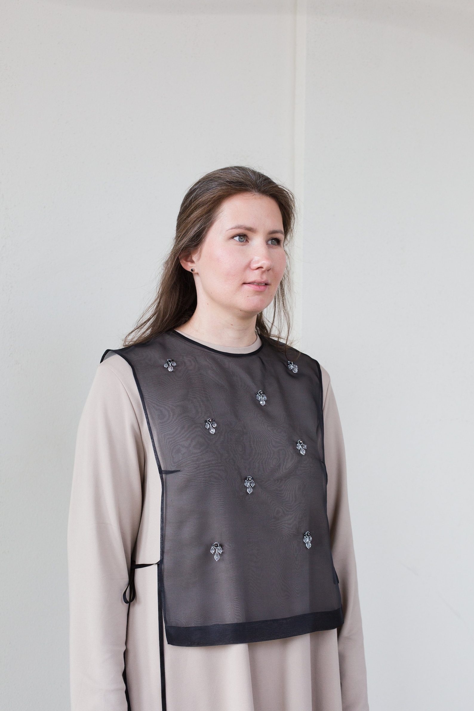 Sheer Tulle Topper With Open Sides - Modern Bridal Top - Handmade ...