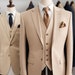 Beige Three Piece Suit for Men's Wedding, Engagement, Anniversary, Prom ...