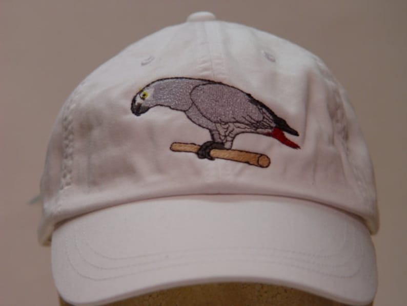 AFRICAN GRAY BIRD Hat Embroidered Women Men Wildlife Baseball Cap ...