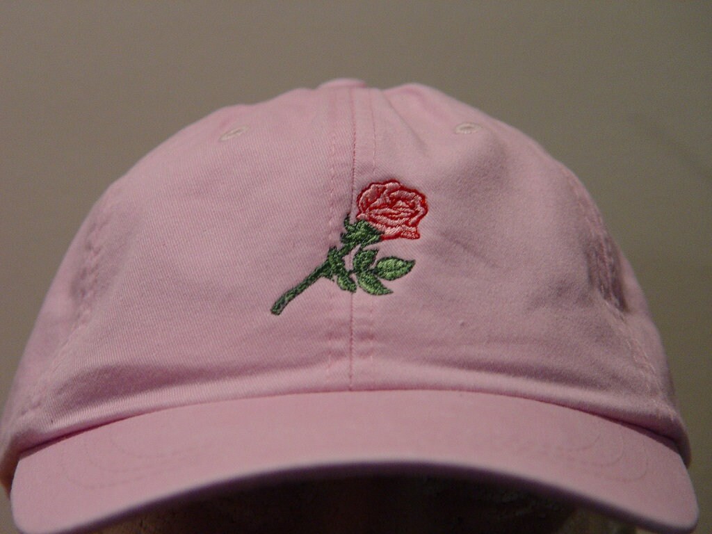 PINK ROSE BUD June Flower of Month Baseball Hat Embroidered | Etsy