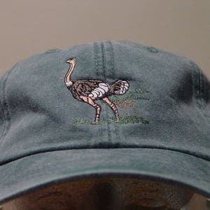 OSTRICH BIRD HAT Embroidered Men Women Africa Wildlife Cotton Cap ...