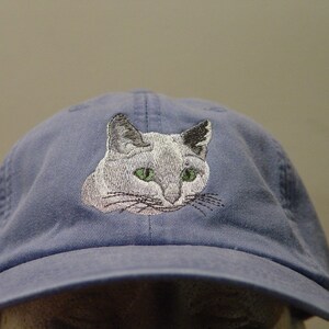 Russian Blue Cat Hat - One Embroidered Men Women Baseball Gift Cap ...