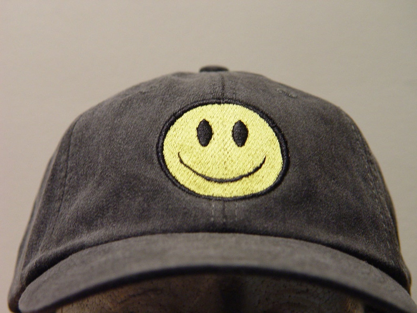 SMILEY FACE Hat One Embroidered Ideogram Mom Dad Cap Price - Etsy