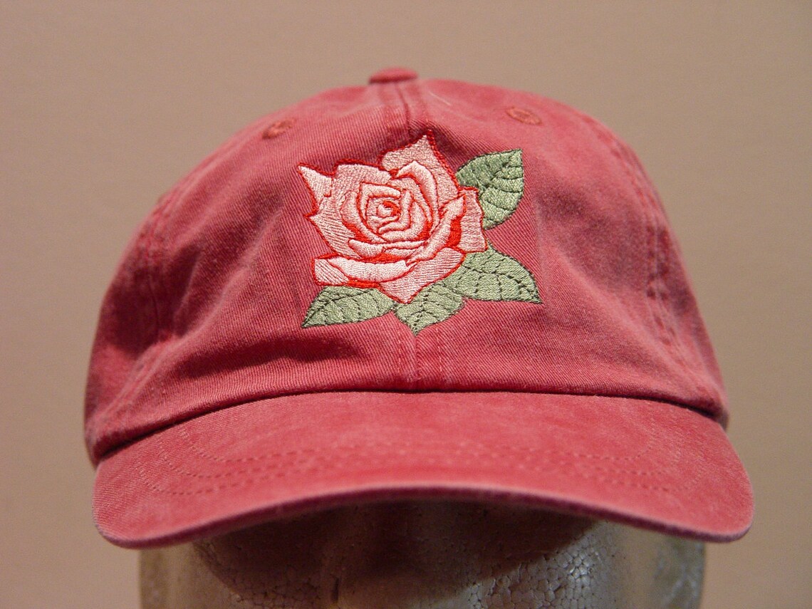 PINK ROSE June Flower of Month Hat Embroidered Women Garden - Etsy UK