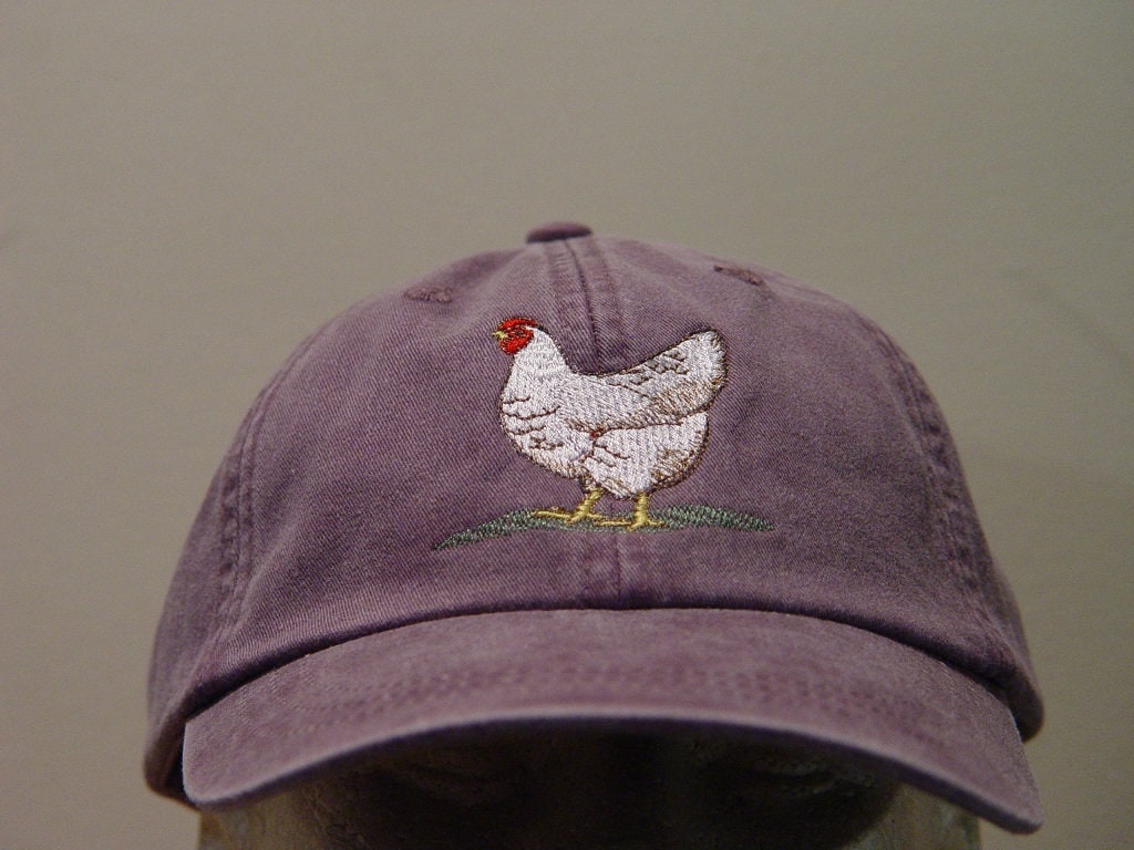 CHICKEN HEN Hat - Embroidered Men Women Domestic Farm Baseball Cap ...
