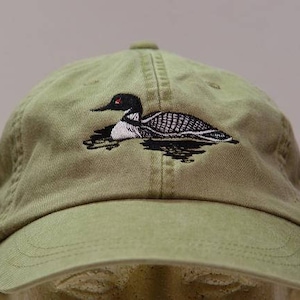 LOON BIRD HAT - One Embroidered Men Women Wildlife Baseball Cap - Price ...