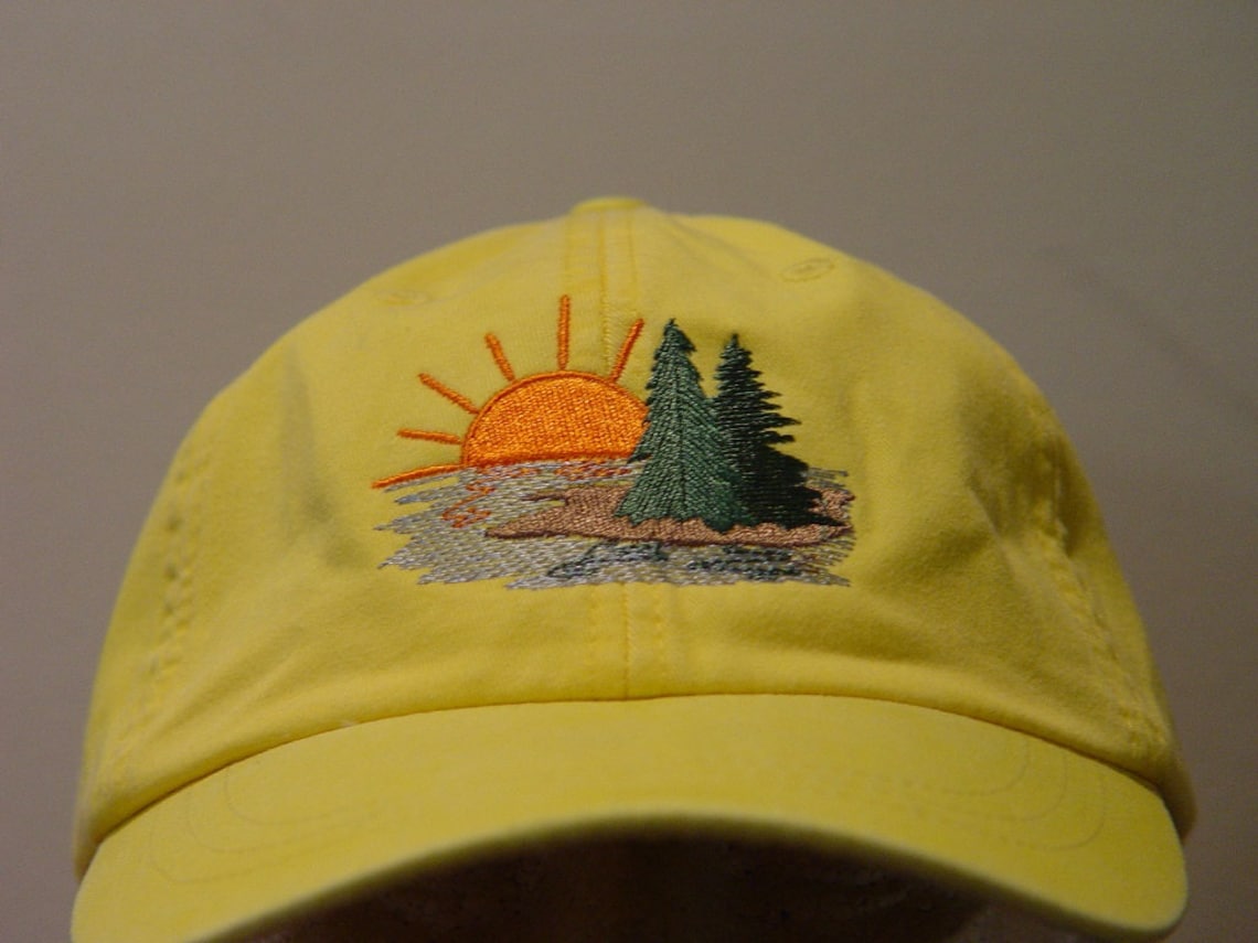 SUNSET LAKE VACATION Hat - One Embroidered Men Women Wildlife Cap ...