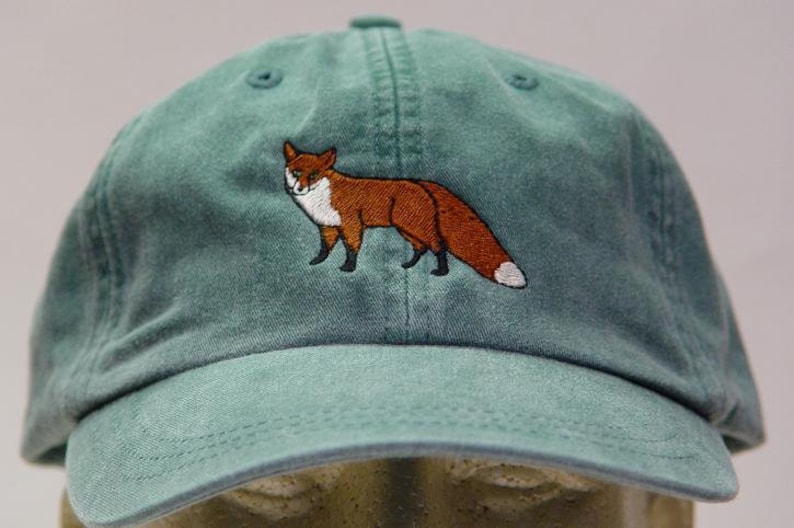 RED FOX HAT Embroidered Wildlife Women Men Mom Dad Baseball | Etsy