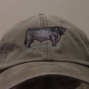 BLACK ANGUS Cow Farm Hat - One Embroidered Men Women Rancher Cap ...
