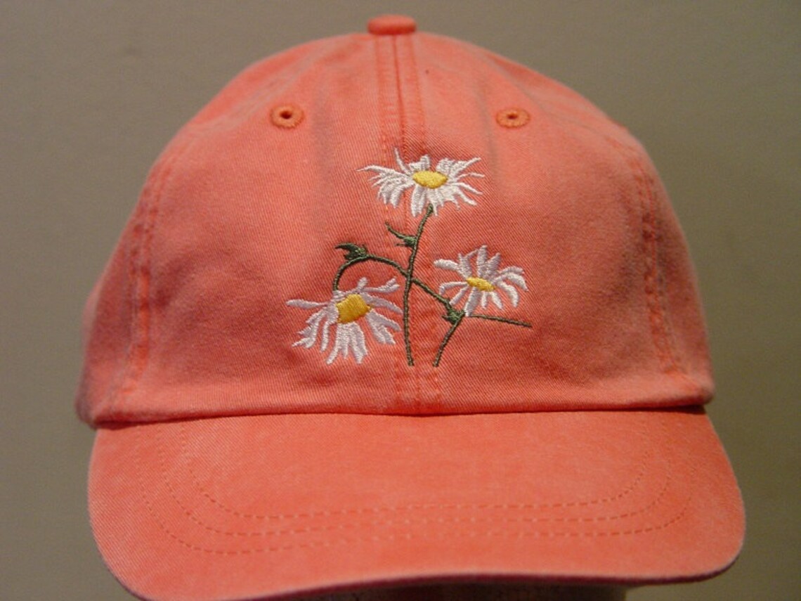 WHITE FIELD DAISY Flower Hat Embroidered Garden Men Women | Etsy