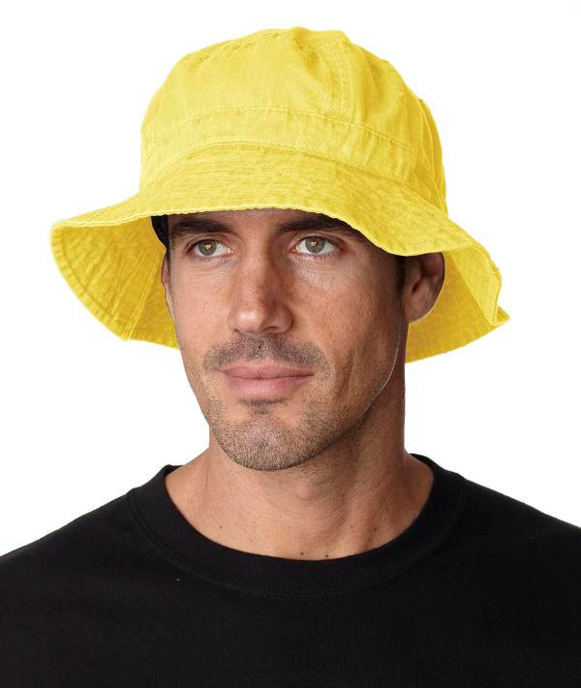 LEMON YELLOW XL Bucket Hat One Women Men Adams Casual Beach | Etsy