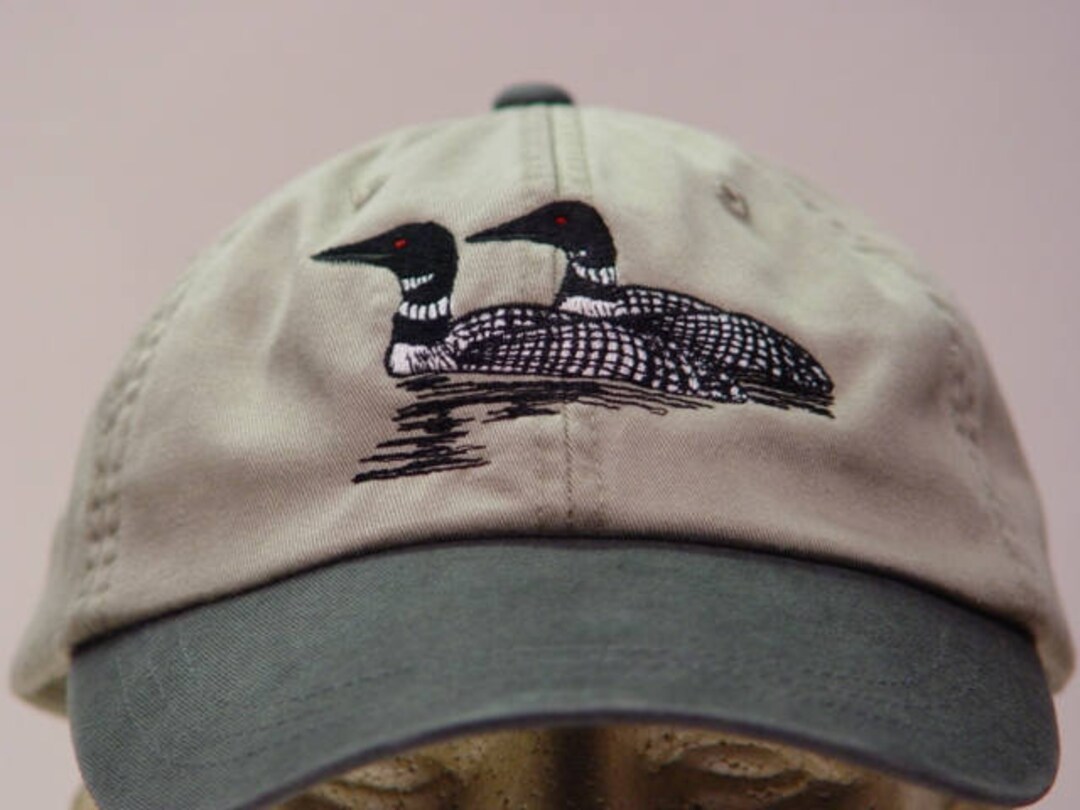 TWO LOON BIRD Hat - Embroidered Men Women Wildlife Baseball Cap - Price ...