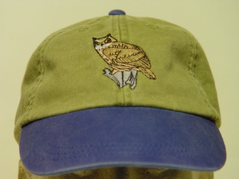 GREAT HORNED OWL Bird Hat Embroidered Wildlife Baseball Cap | Etsy
