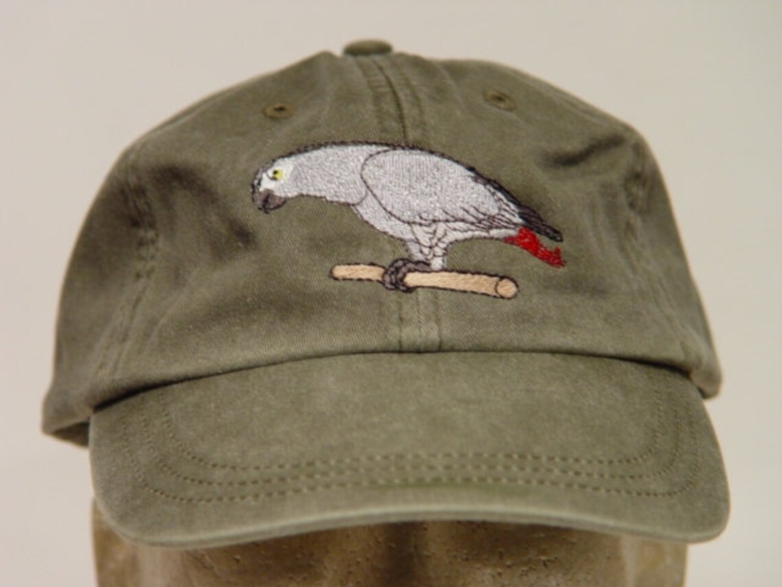 AFRICAN GRAY BIRD Hat Embroidered Women Men Wildlife Baseball | Etsy