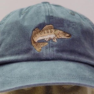 WALLEYE FISH HAT - One Embroidered Men Women Wildlife Baseball Cap ...