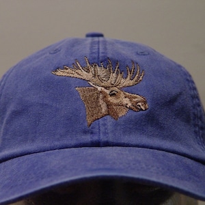 MOOSE HAT - One Embroidered Wildlife Men Women Cotton Baseball Cap ...