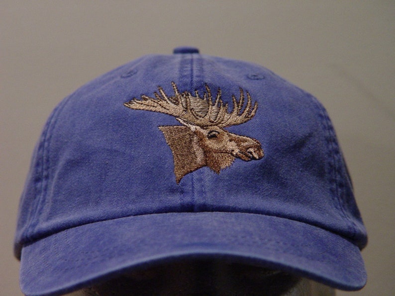 MOOSE HAT - One Embroidered Wildlife Men Women Cotton Baseball Cap ...