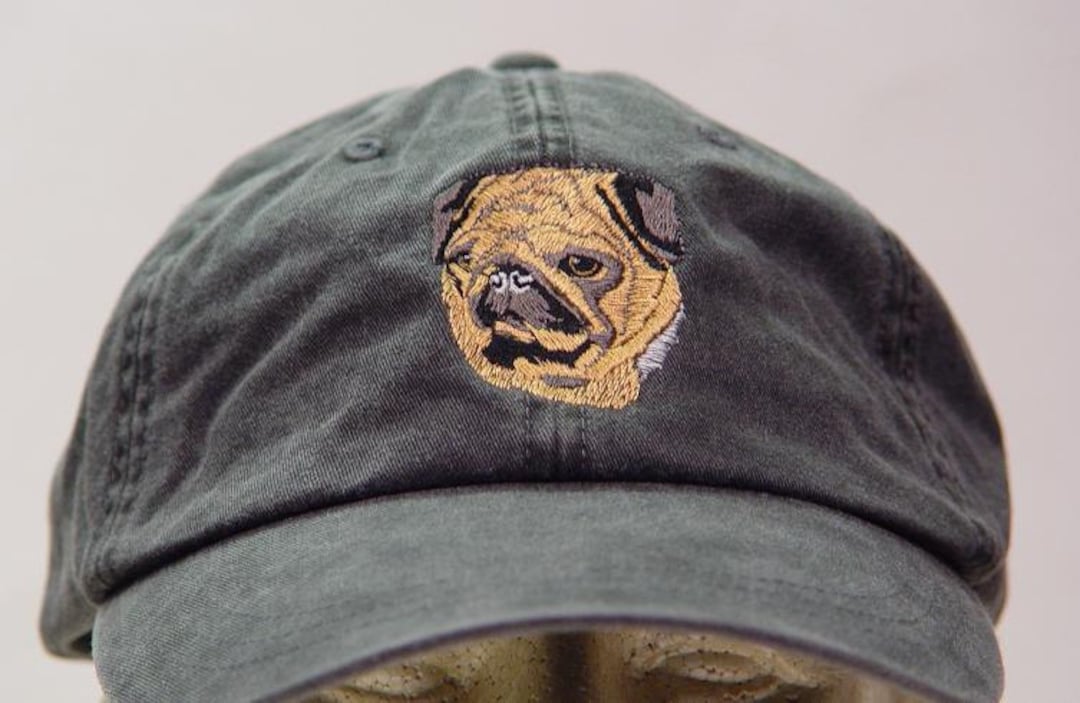 PUG DOG HAT - Embroidered Men Women Dad Mom Baseball Canine Cap - Price ...
