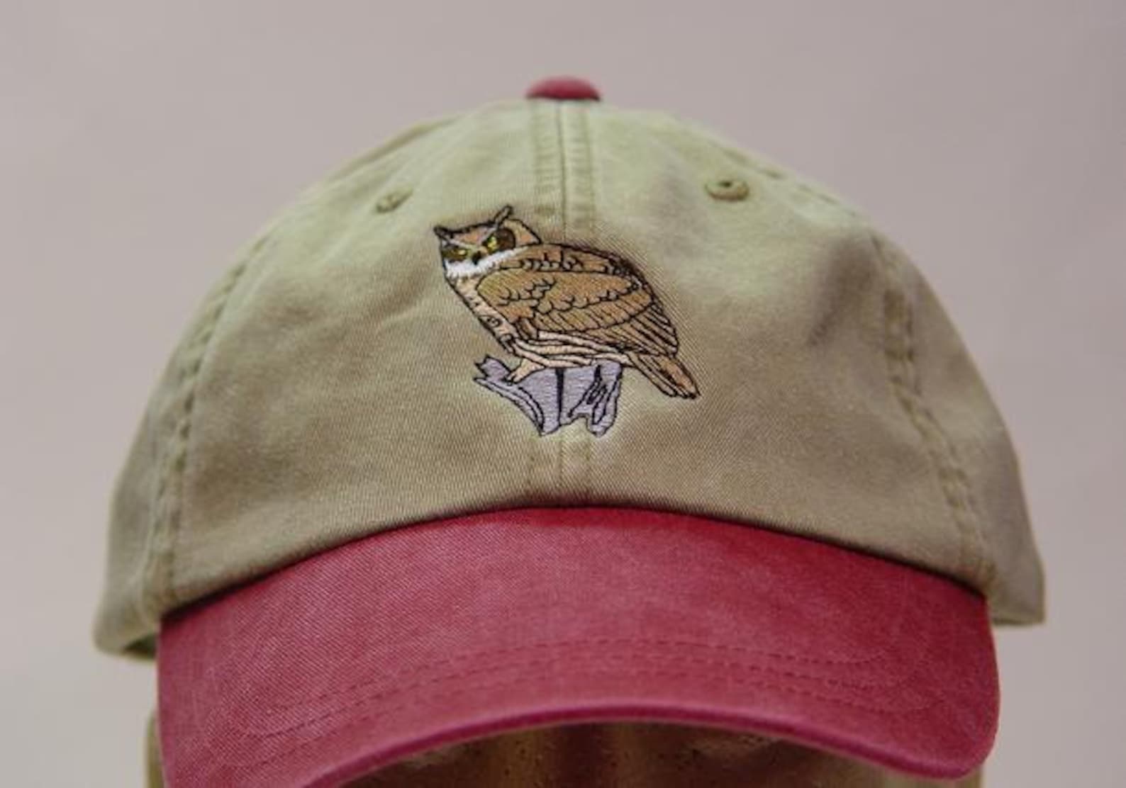 GREAT HORNED OWL Bird Hat Embroidered Wildlife Baseball Cap | Etsy