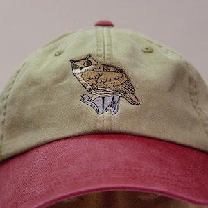 GREAT HORNED OWL Bird Hat - Embroidered Wildlife Baseball Cap Price ...