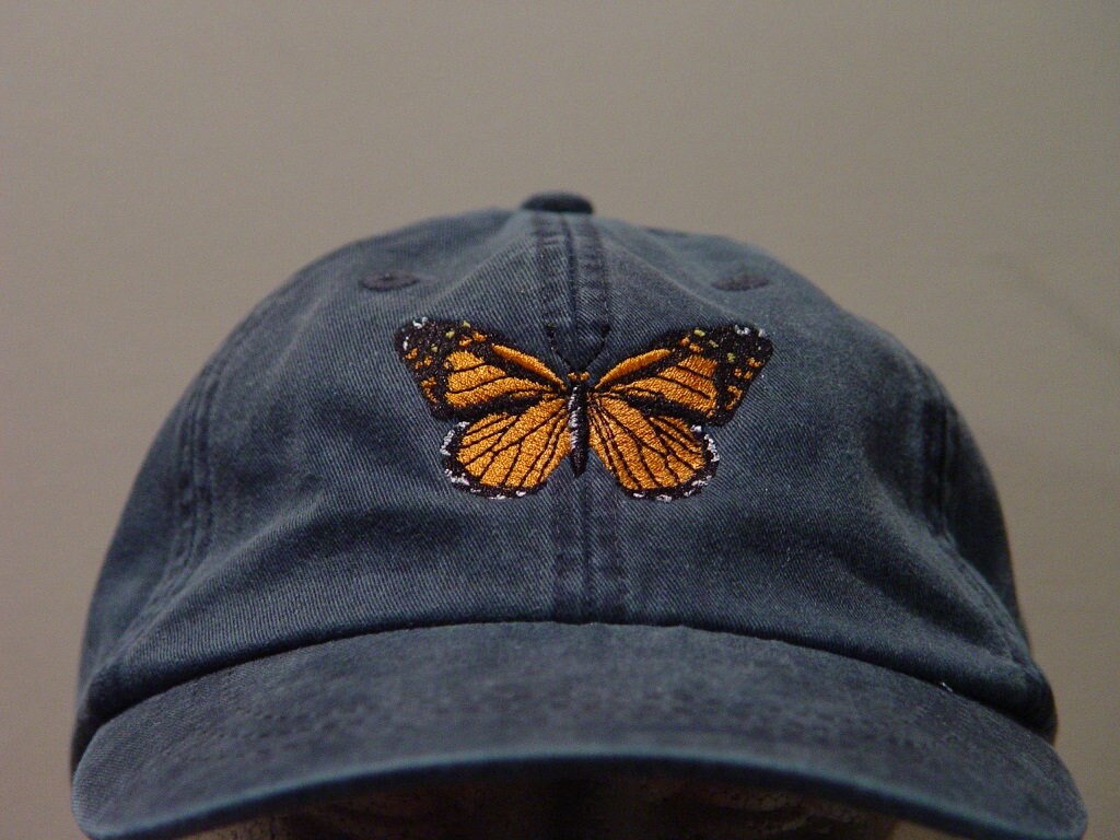 MONARCH BUTTERFLY HAT - Embroidered Men Women Insect Wildlife Cap ...
