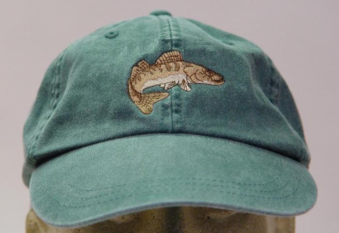 WALLEYE FISH HAT - One Embroidered Men Women Wildlife Baseball Cap ...