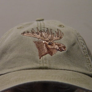 MOOSE HAT - One Embroidered Wildlife Men Women Cotton Baseball Cap ...