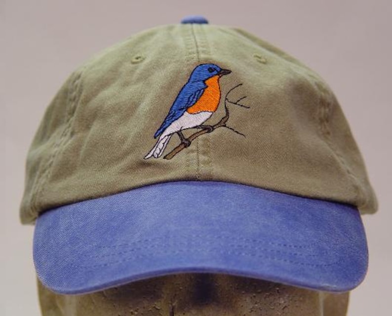 EASTERN BLUEBIRD HAT - Embroidered Wildlife Men Women Baseball Cap ...