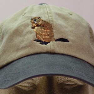 BEAVER Wildlife Hat One Embroidered Men Women Cotton Baseball Cap ...