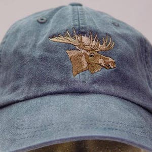 MOOSE HAT - One Embroidered Wildlife Men Women Cotton Baseball Cap ...