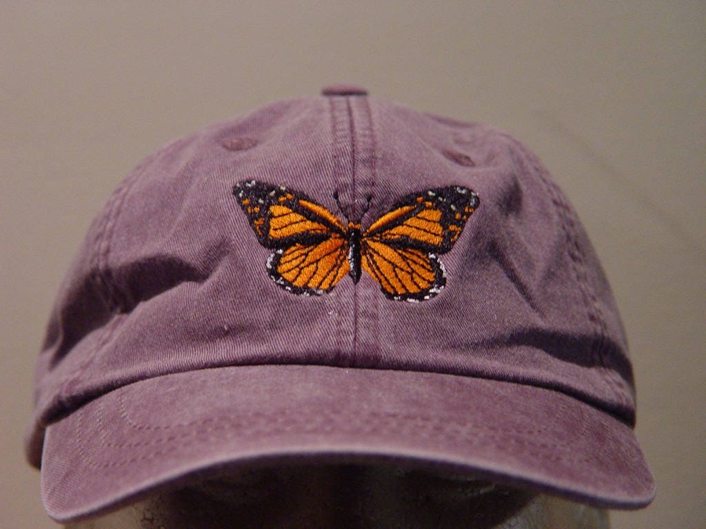 MONARCH BUTTERFLY HAT - Embroidered Men Women Insect Wildlife Cap ...