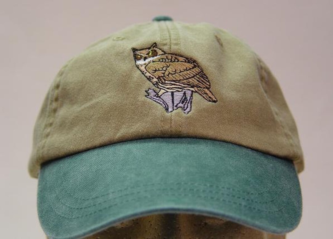 GREAT HORNED OWL Bird Hat - Embroidered Wildlife Baseball Cap Price ...