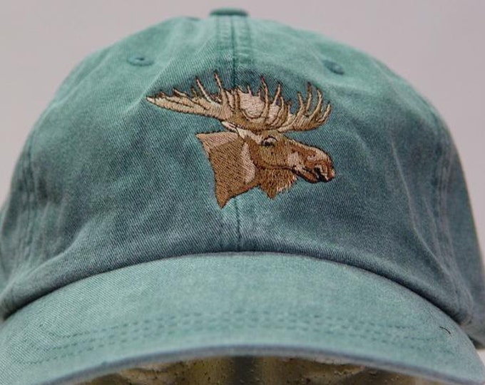 MOOSE HAT One Embroidered Wildlife Men Women Cotton Baseball Cap Price ...