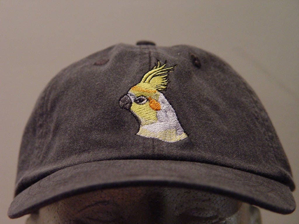 COCKATIEL BIRD HAT - Embroidered Men Women Wildlife Baseball Cap ...