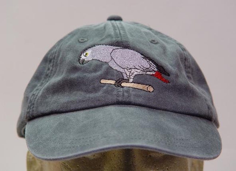 AFRICAN GRAY BIRD Hat Embroidered Women Men Wildlife Baseball Cap ...