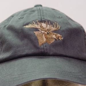 MOOSE HAT - One Embroidered Wildlife Men Women Cotton Baseball Cap ...