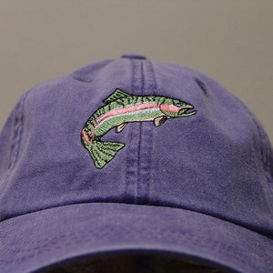 RAINBOW TROUT Fish Hat - One Embroidered Men Women Wildlife Cap - Price ...