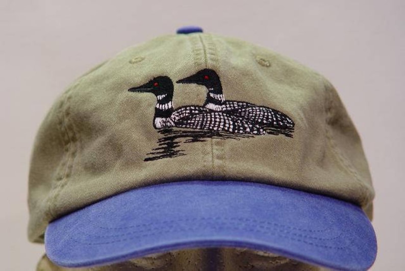 TWO LOON BIRD Hat - Embroidered Adult Men Women Wildlife Baseball Cap ...