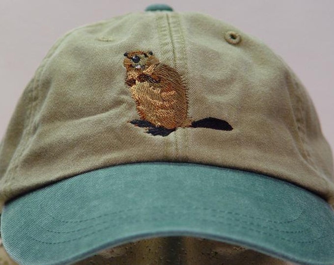 BEAVER Wildlife Hat One Embroidered Men Women Cotton Baseball Cap Price ...