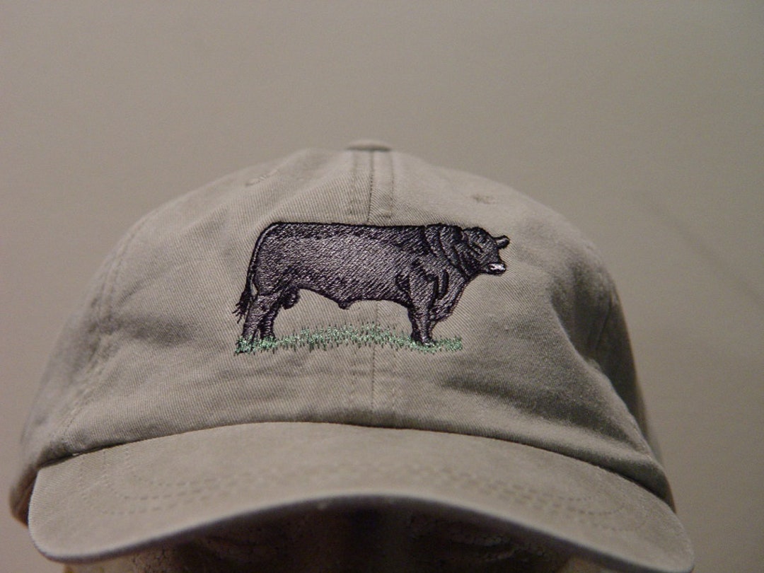 BLACK ANGUS Cow Farm Hat - One Embroidered Men Women Rancher Cap ...
