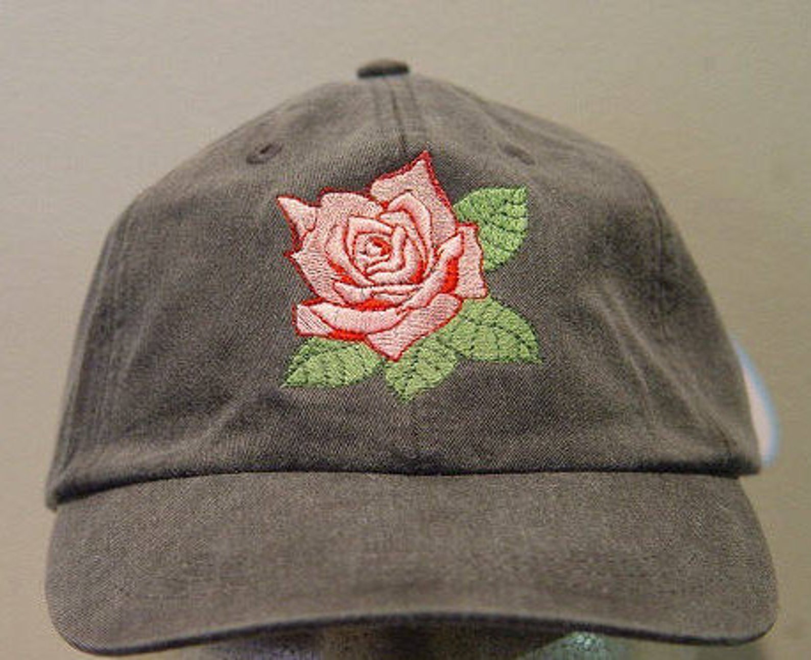 PINK ROSE June Flower of Month Hat Embroidered Women Garden - Etsy