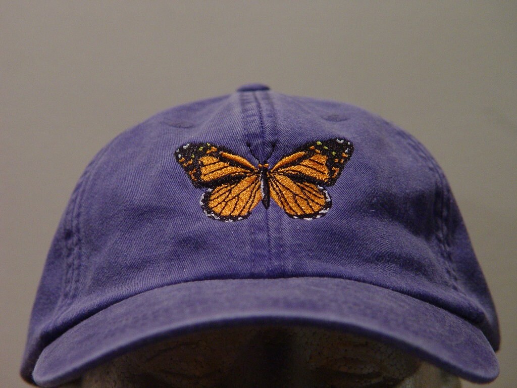 MONARCH BUTTERFLY HAT - Embroidered Men Women Insect Wildlife Cap ...