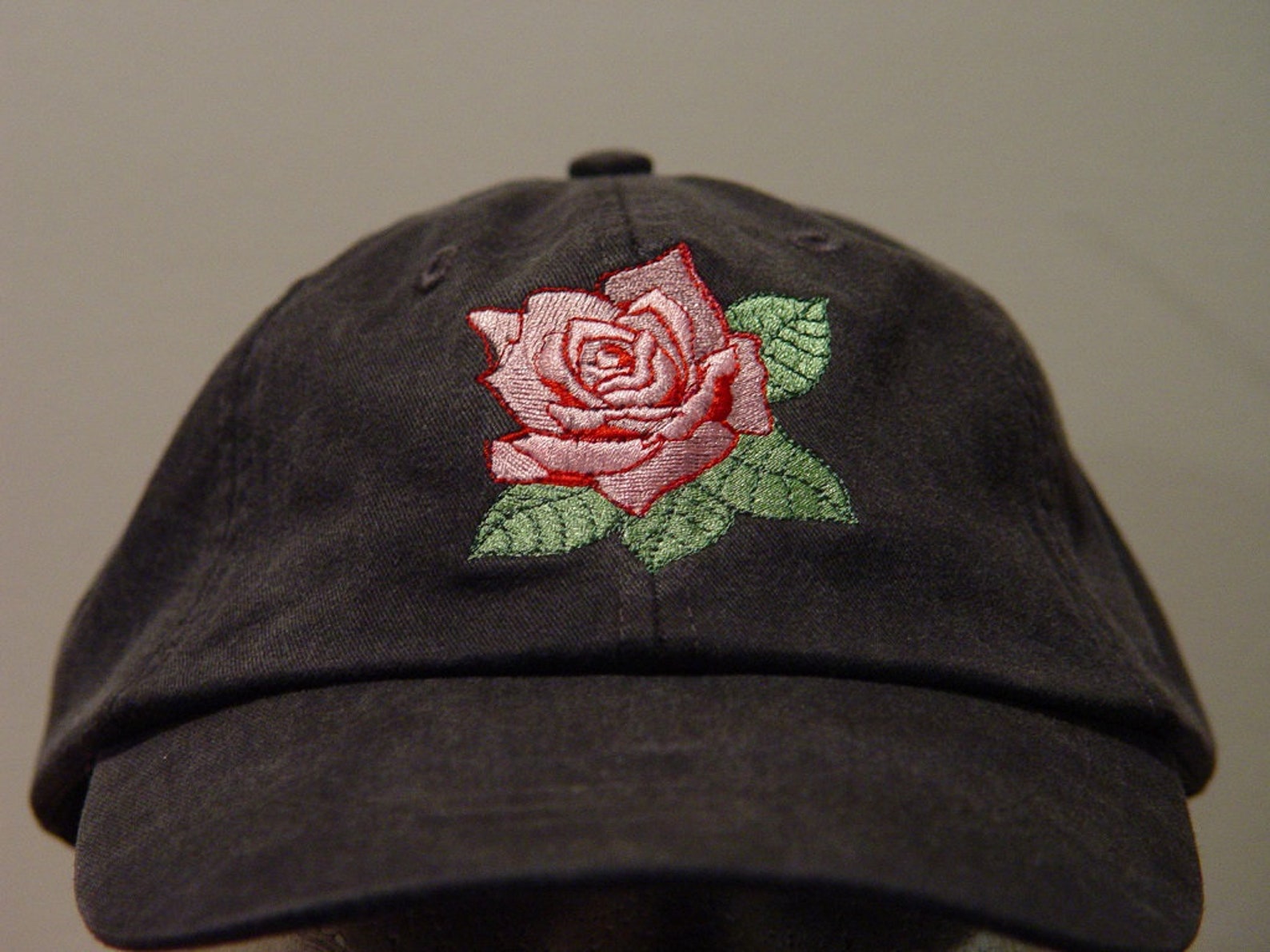 PINK ROSE June Flower of Month Hat Embroidered Women Garden - Etsy